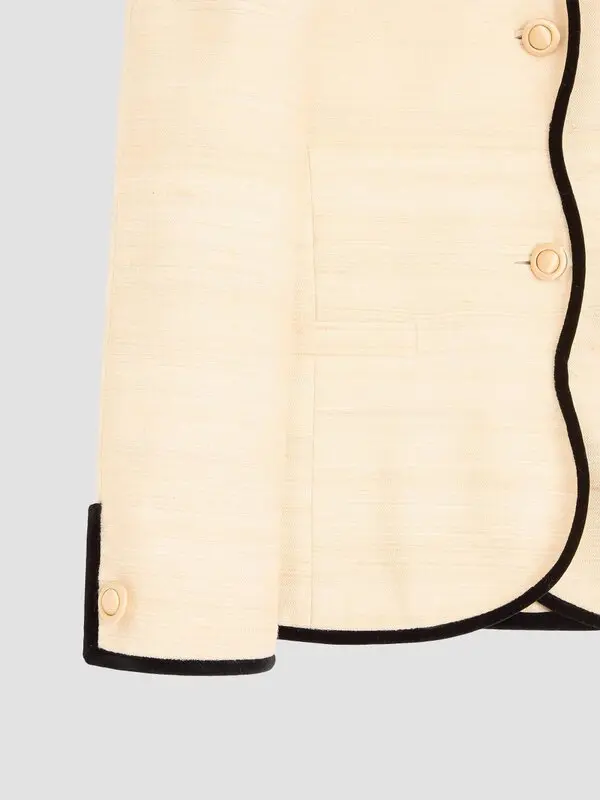 Valentino Garavani Jacket In Silk Linen Canvas