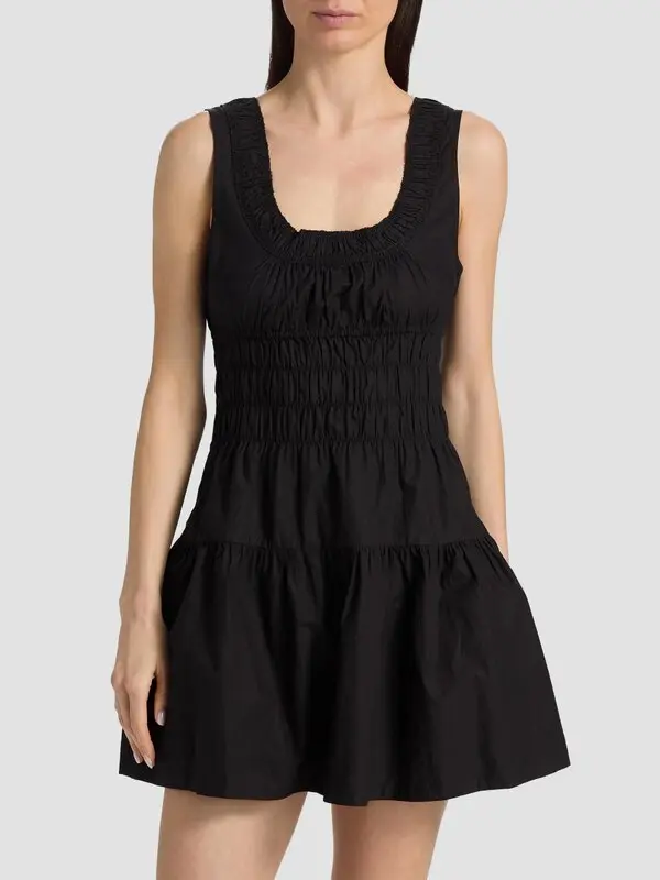 Ciao Lucia Kala Smocked Cotton Minidress