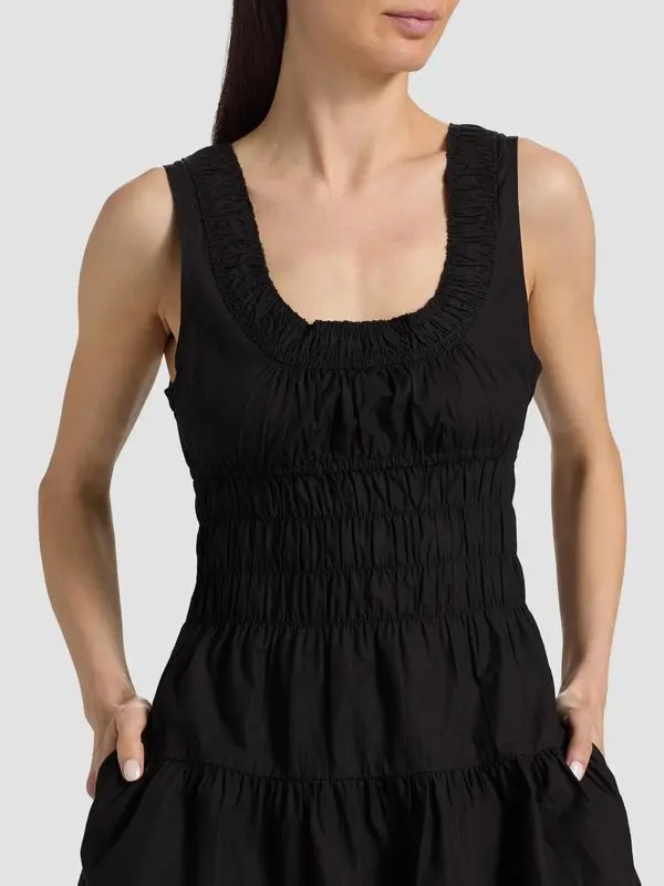 Ciao Lucia Kala Smocked Cotton Minidress