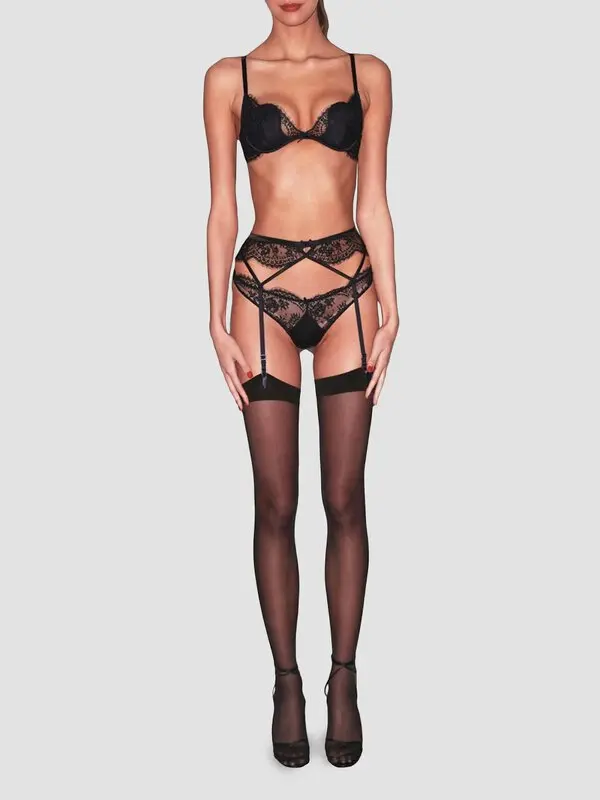 FLEUR DU MAL Frankie Lace Bra - Black