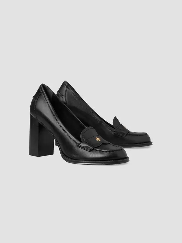 Tory Burch 85mm Leather Loafer Pumps - Black
