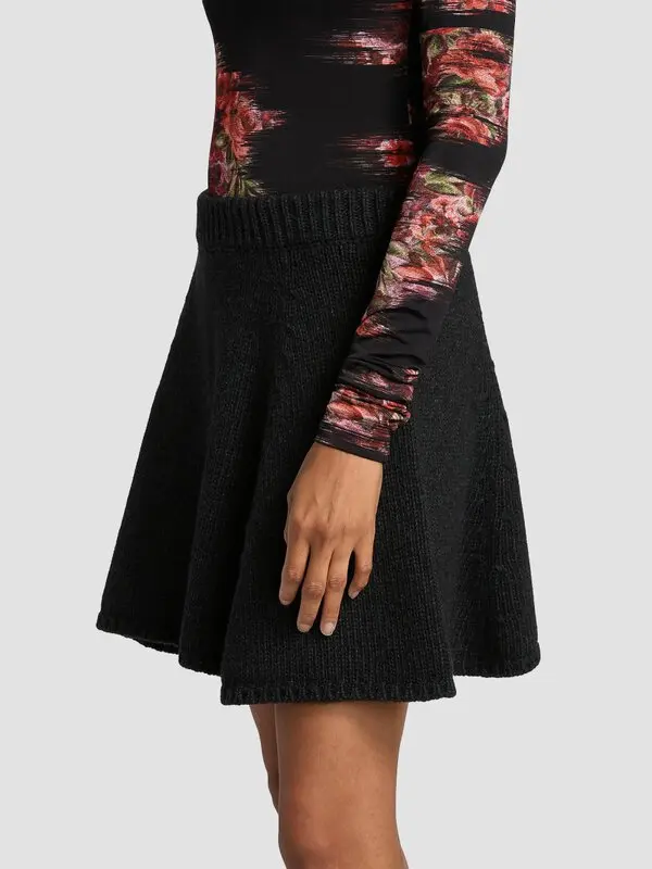 GANNI Wool-blend Knit Miniskirt