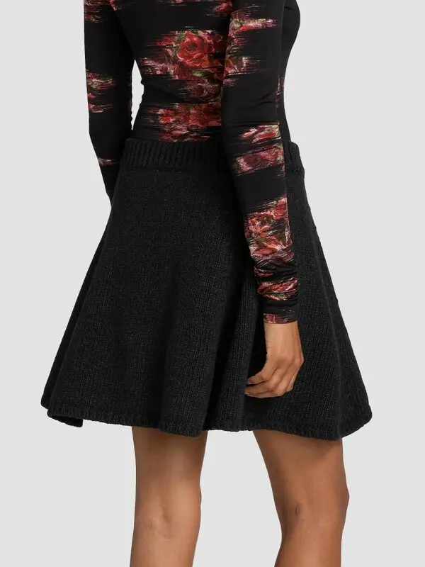 GANNI Wool-blend Knit Miniskirt