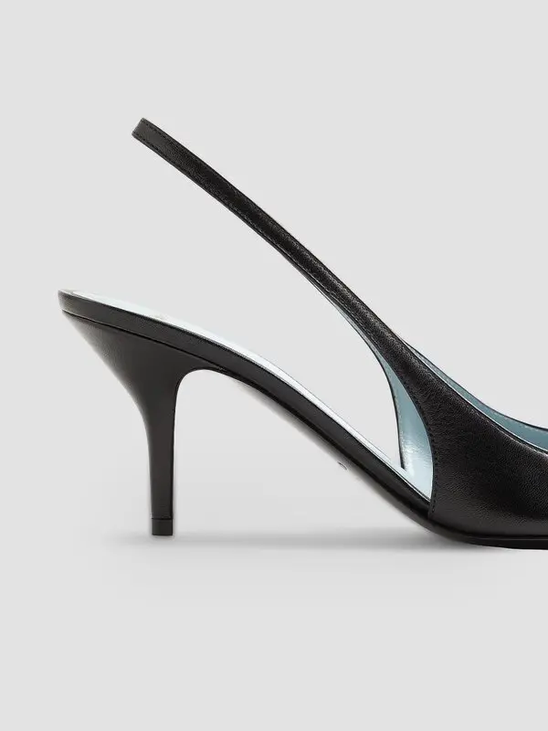 Valentino Garavani Coeur Royal 75mm Slingback Pumps In Kidskin - Black