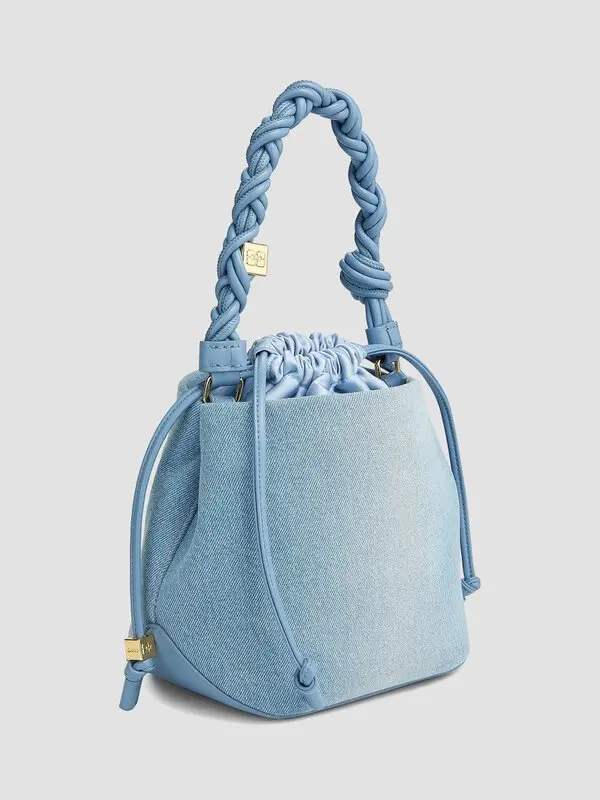 GANNI Bou Charm-embellished Denim Bucket Bag