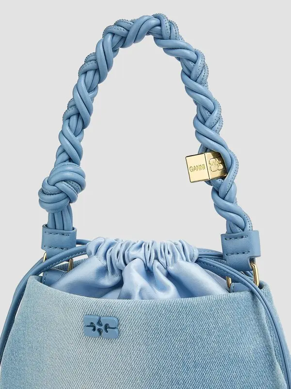 GANNI Bou Charm-embellished Denim Bucket Bag