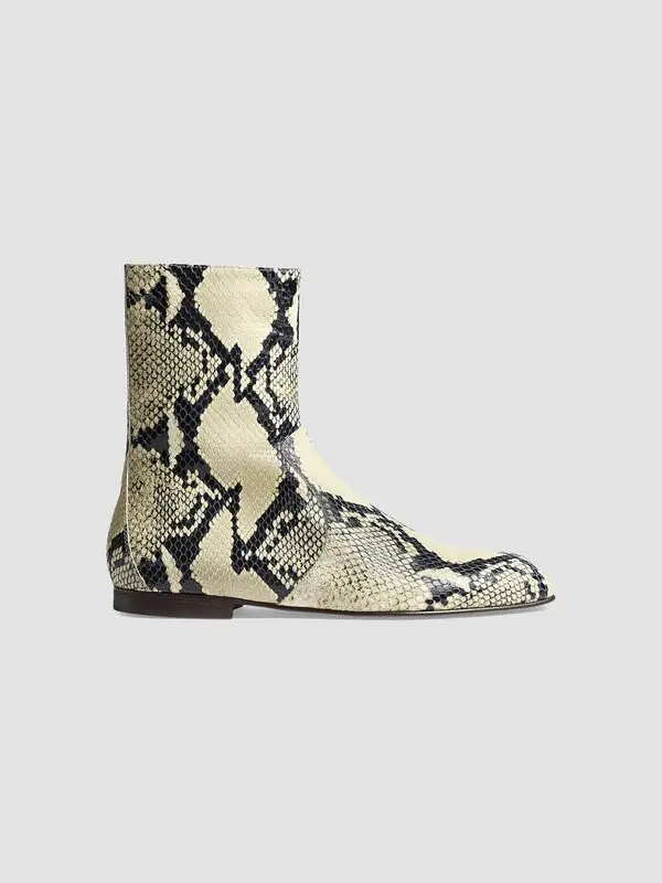 Khaite Colt Snake-print Leather Ankle Boots