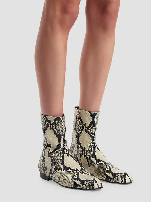 Khaite Colt Snake-print Leather Ankle Boots