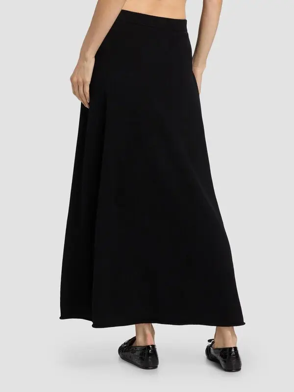 THE ELDER STATESMAN Jersey-knit Cashmere Maxi Skirt