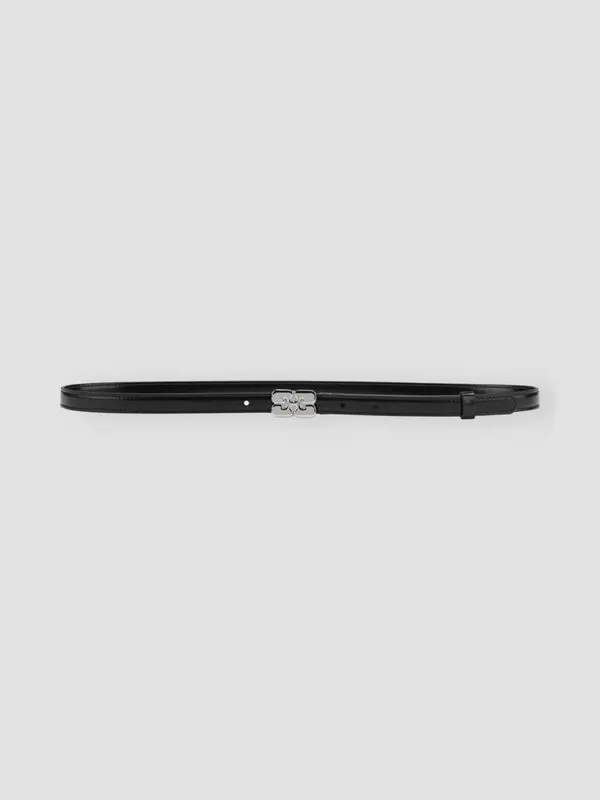 GANNI Kat Patent Thin Belt