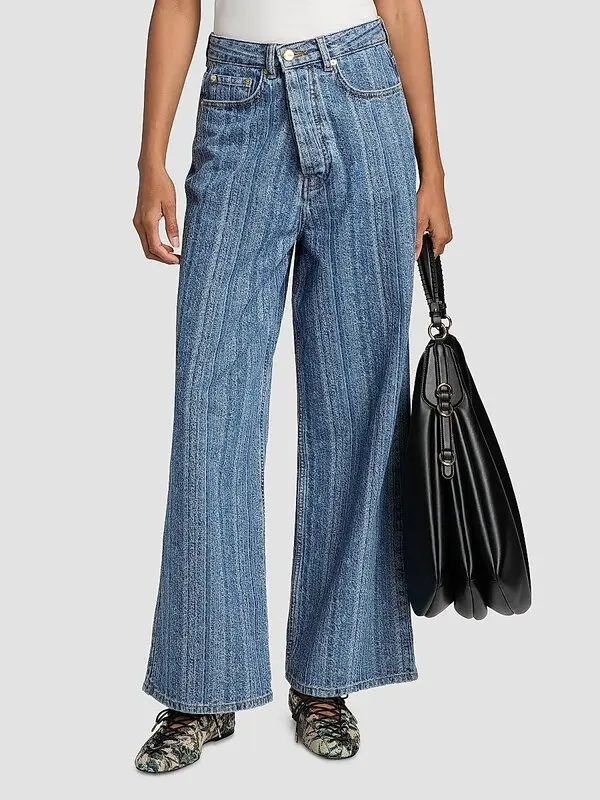 GANNI Striped Baggy-fit Jeans
