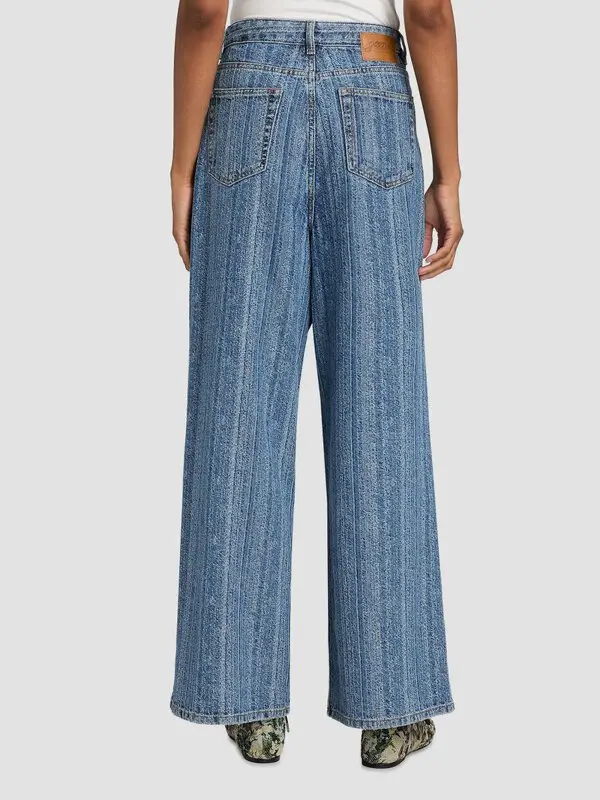 GANNI Striped Baggy-fit Jeans