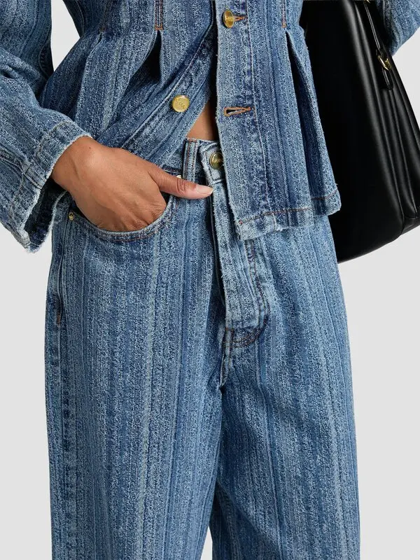 GANNI Striped Baggy-fit Jeans