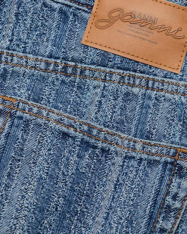 GANNI Striped Baggy-fit Jeans