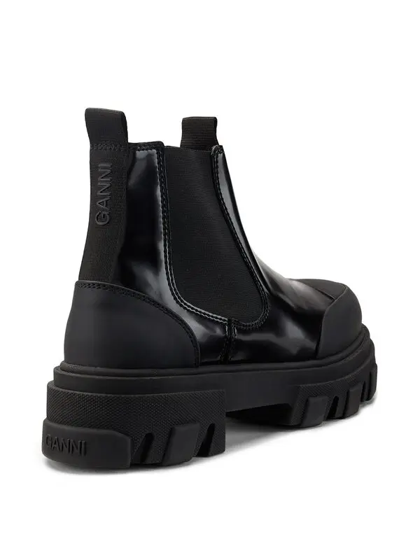 GANNI Cleated Cap-toe Ankle Boots