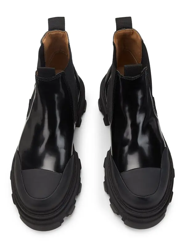 GANNI Cleated Cap-toe Ankle Boots