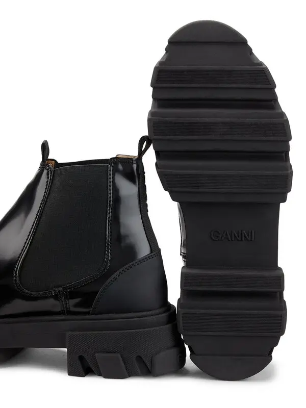 GANNI Cleated Cap-toe Ankle Boots