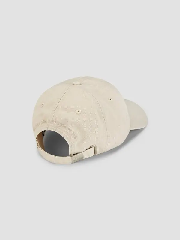 GANNI Washed Cotton Canvas Cap - Egret
