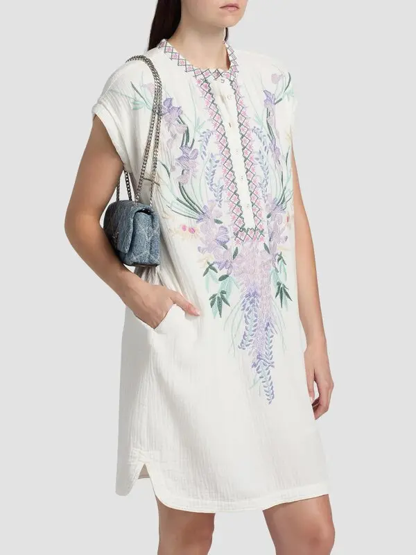 Johnny Was Mishti Floral Cotton Minidress