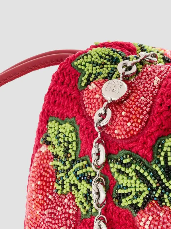Loewe X Paula's Ibiza Flaco Mini Strawberry-beaded Purse