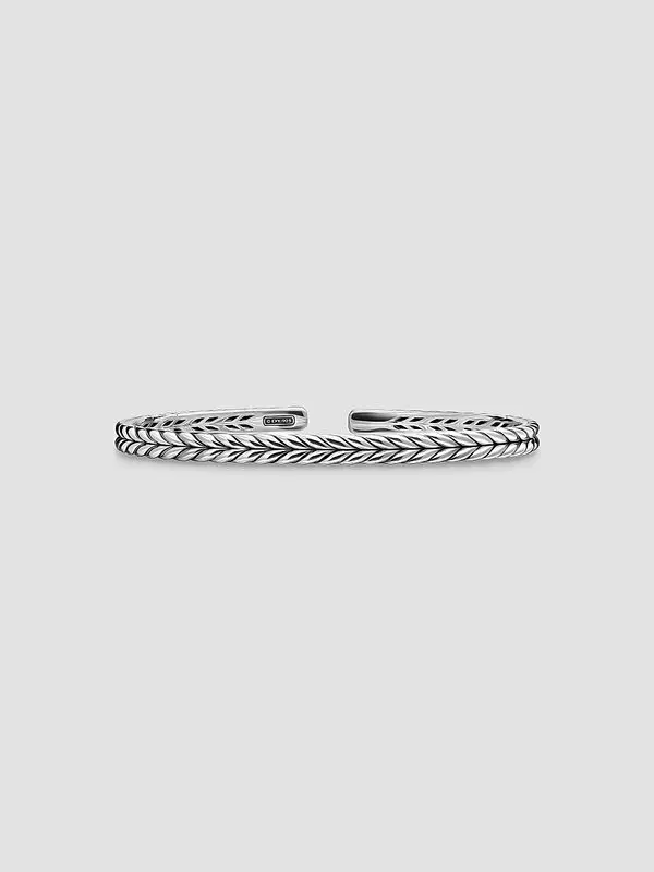 David Yurman Chevron Flex Bracelet In Sterling 5.2mm