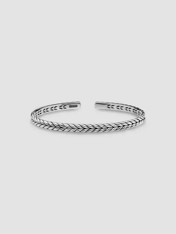 David Yurman Chevron Flex Bracelet In Sterling 5.2mm