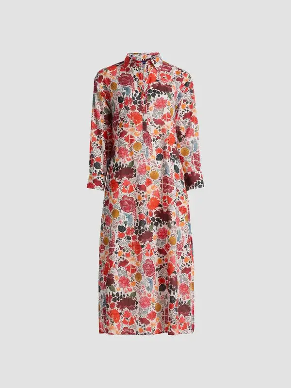 RO'S GARDEN Brussels Floral Cotton Midi-dress