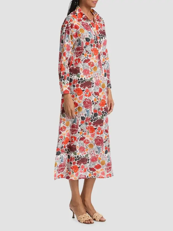 RO'S GARDEN Brussels Floral Cotton Midi-dress