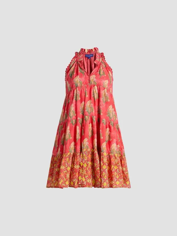 RO'S GARDEN Sofie Tiered Floral Cotton Minidress