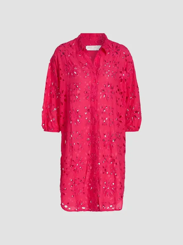 Johnny Was Eyelet Button-front Shirtdress