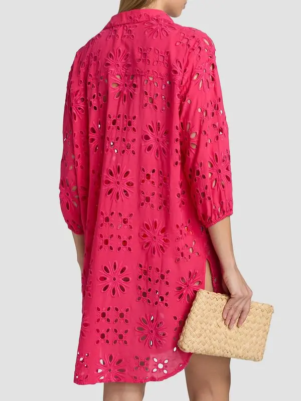Johnny Was Eyelet Button-front Shirtdress