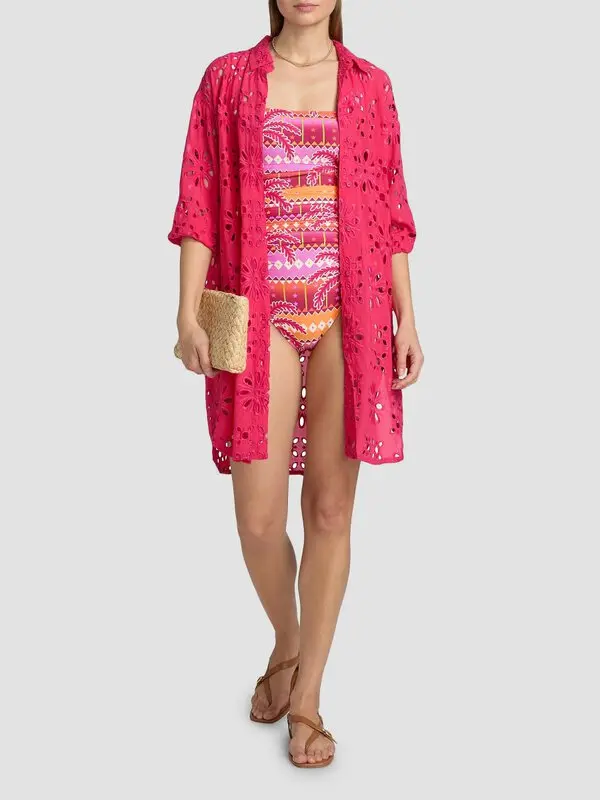 Johnny Was Eyelet Button-front Shirtdress