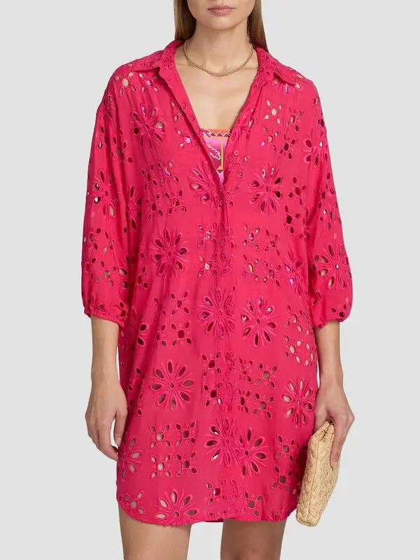 Johnny Was Eyelet Button-front Shirtdress