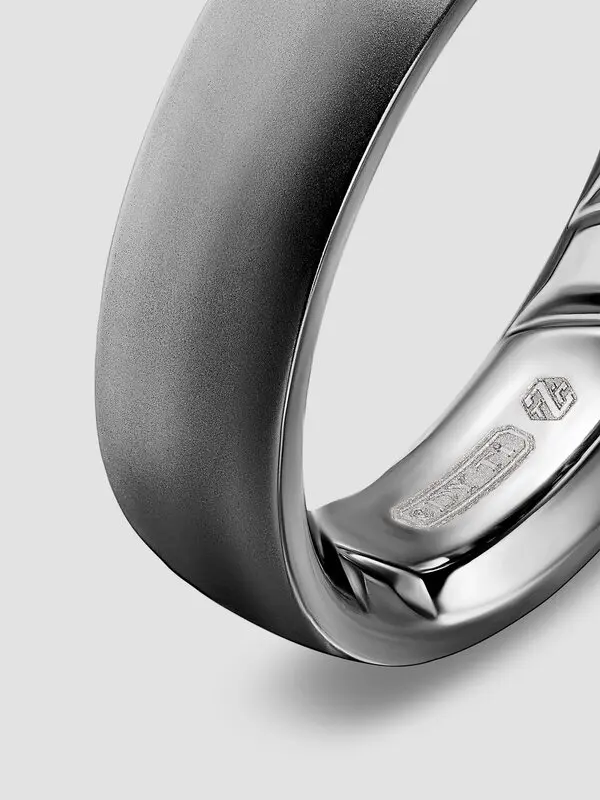 David Yurman Streamline Band Ring In Anthracite Titanium, 6.2mm