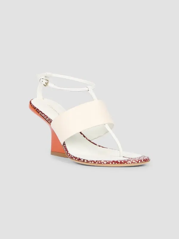 Dries Van Noten Contrast Wedge Heel Leather Sandals