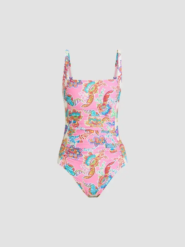 Johnny Was Marilyn Ruched One-piece Swimsuit