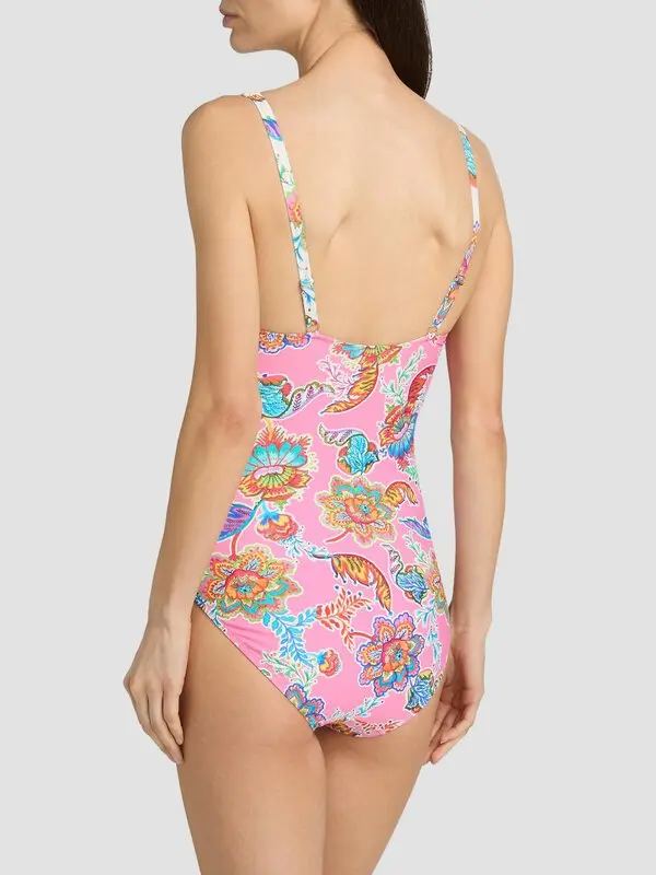 Johnny Was Marilyn Ruched One-piece Swimsuit