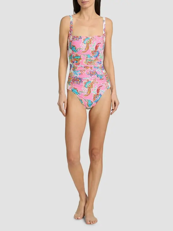 Johnny Was Marilyn Ruched One-piece Swimsuit