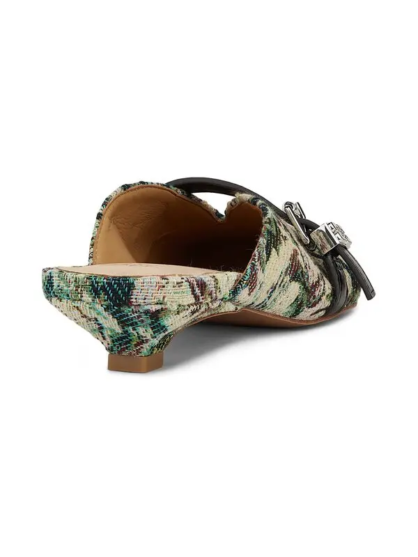 GANNI Sue Tapestry Kitten-heel Mules