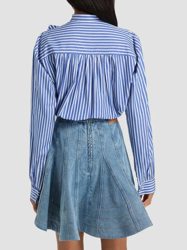 AKNVAS Flor Striped Cotton Poplin Button-front Shirt