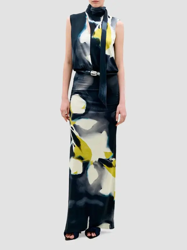 Silvia Tcherassi Cody Floral Draped Maxi Dress