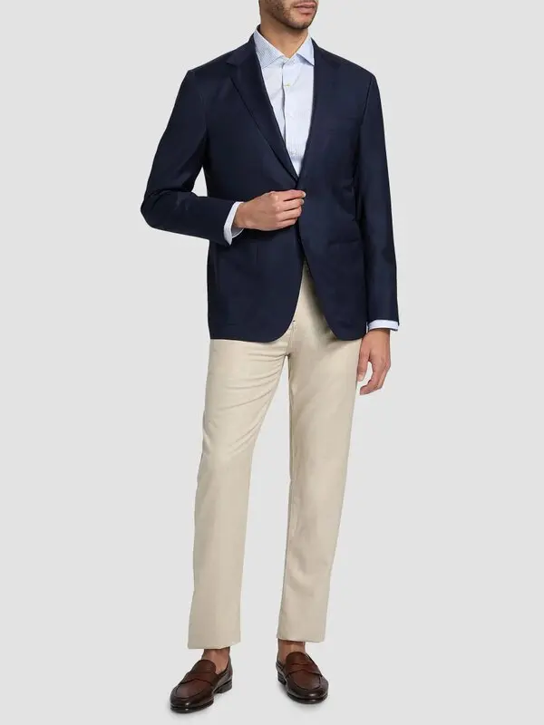 SARTORIO NAPOLI Wool Patch-pocket Single-breasted Blazer