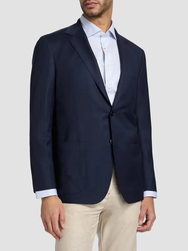 SARTORIO NAPOLI Wool Patch-pocket Single-breasted Blazer