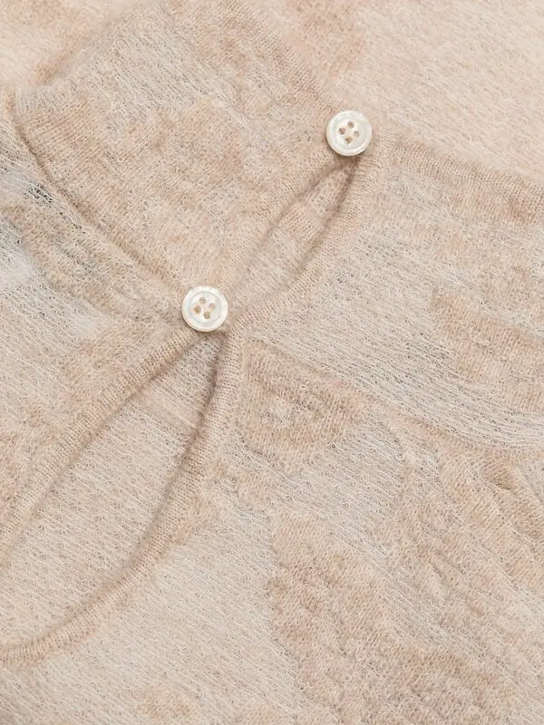 GANNI Flower Jacquard Mock Turtleneck Sweater