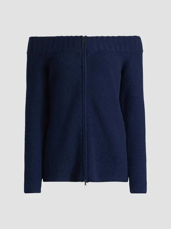 THE ELDER STATESMAN Rosie Cashmere Off-the-shoulder Cardigan