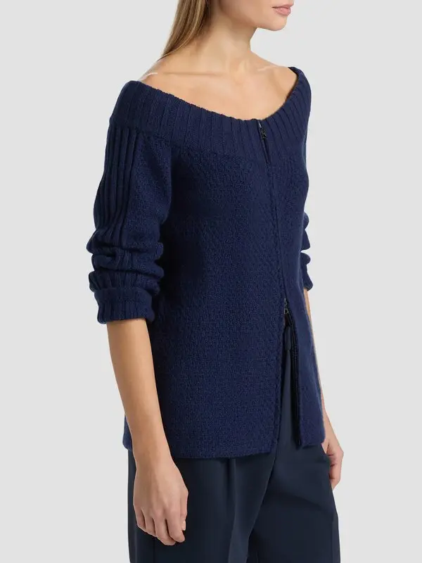 THE ELDER STATESMAN Rosie Cashmere Off-the-shoulder Cardigan