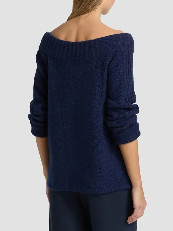 THE ELDER STATESMAN Rosie Cashmere Off-the-shoulder Cardigan
