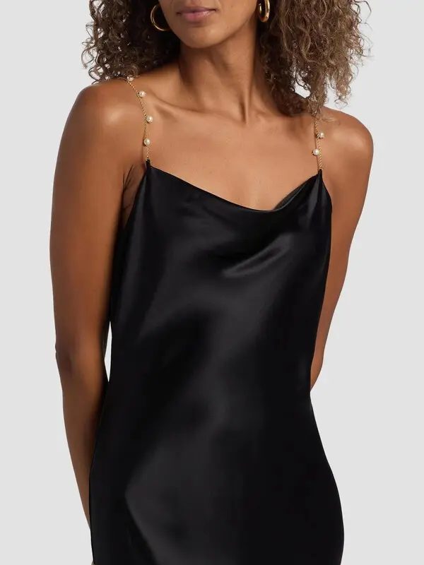 Cami Nyc Shallon Embellished-silk Slip Gown - Black