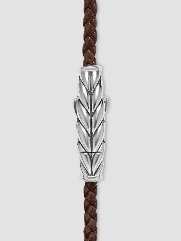 David Yurman Chevron Triple Wrap Bracelet - Brown Silver