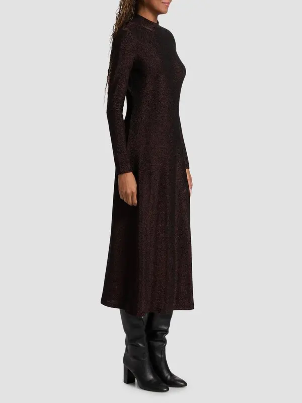 Johnny Was Jewell Metallic Knit Open-back Midi-dress
